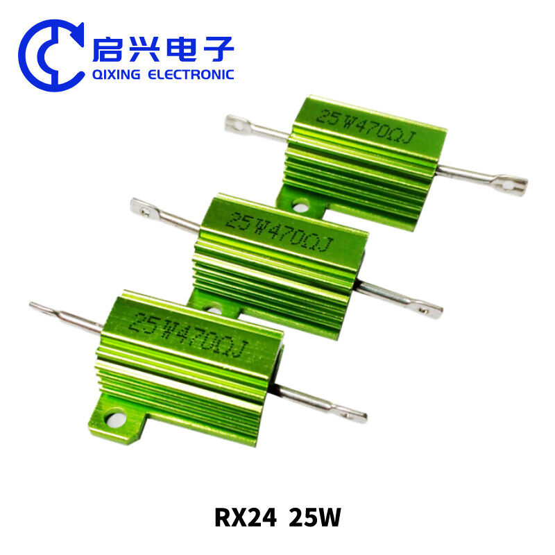 High Power Wirewound Resistor 25w Green Metal Aluminum Case Resistor