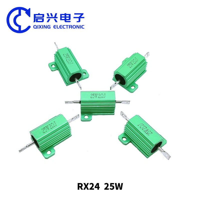 High Power Wirewound Resistor 25w Green Metal Aluminum Case Resistor