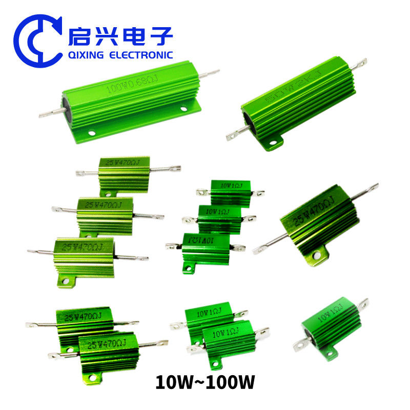 High Power Wirewound Resistor 25w Green Metal Aluminum Case Resistor