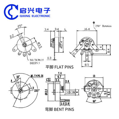 RV12 Linear Carbon Film Rotary Thumbwheel Potentiometer With Switch 5k ...