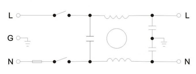 DBI6 EMI Filter AC Power Line Noise Filter 6A With IEC Socket