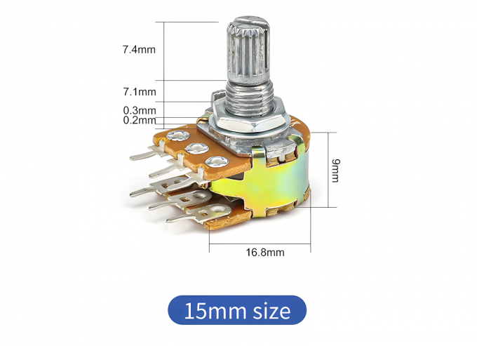 Taper Right Angle Rotary Potentiometer WH148 Linear Potentiometer B500K