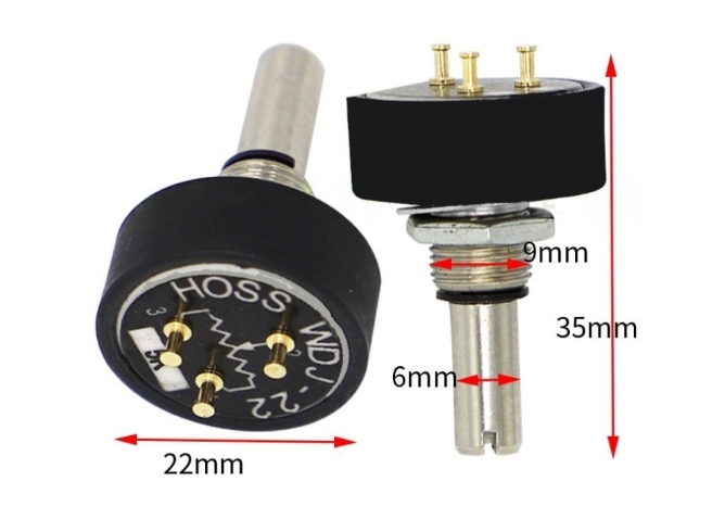 WDJ-22 Rotary Potentiometer Conductive Plastic Potentiometer H0SS BI ...